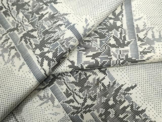 平和屋着物●本場大島紬　白大島　総絣　笹竹文　正絹　逸品　CAAU2514yc