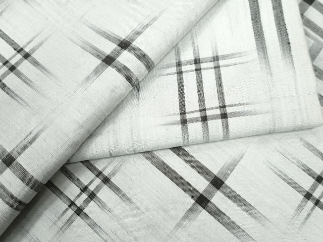 平和屋着物●上質な紬　格子吉祥文　正絹　逸品　CAAU2544yc