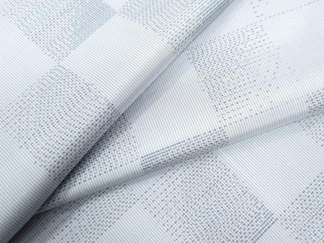 平和屋着物●本場大島紬　白大島　市松文様　正絹　逸品　未使用　CAAU2546yc