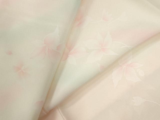 平和屋着物●長襦袢　無双仕立て　舞花地紋　暈し染め　正絹　逸品　CAAU2639yc