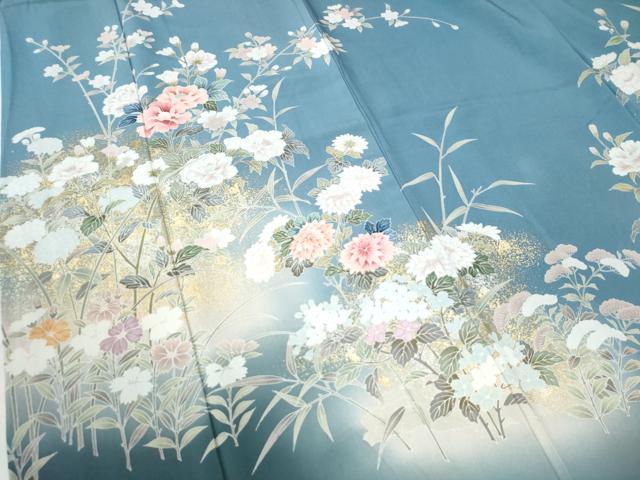 平和屋着物□訪問着 枝花文 暈し染め 金彩 正絹 逸品 CAAU0348ev