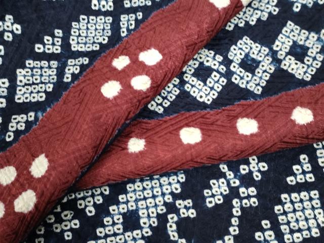 平和屋着物●上質な小紋　総絞り　横段吉祥花唐草文　正絹　逸品　未使用　CAAU2725yc