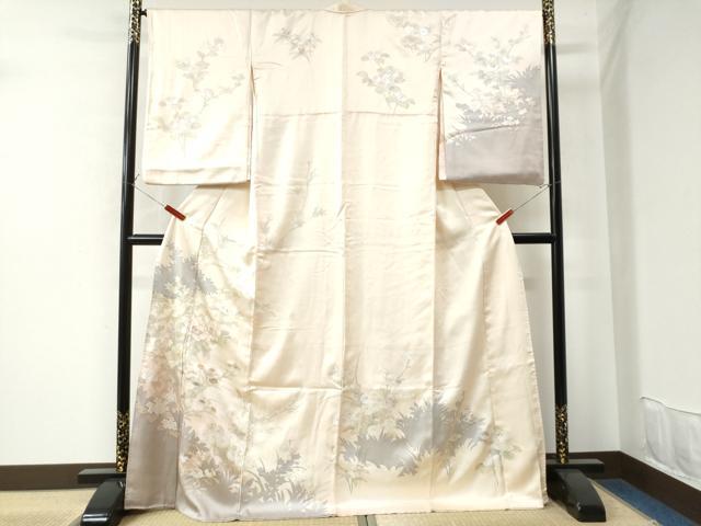 平和屋着物●訪問着　牡丹花文　暈し染め　金銀彩　正絹　逸品　CAAU2743yc