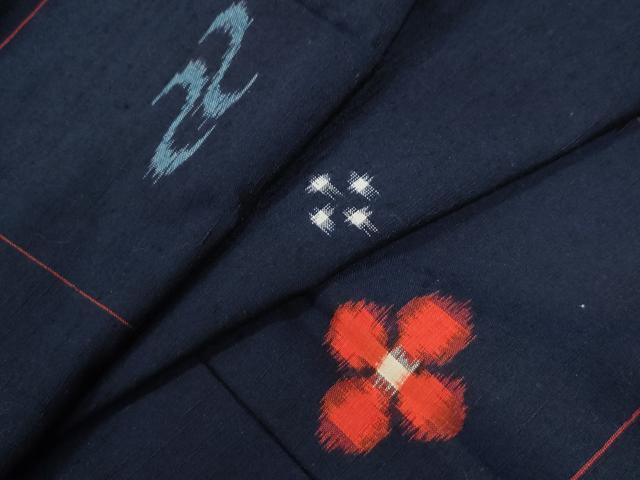 平和屋着物●上質な紬　吉祥花文　正絹　逸品　CAAU2759yc