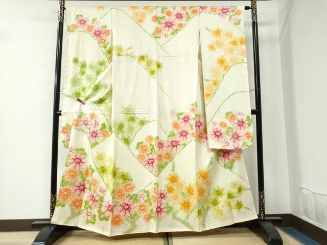 平和屋着物●豪華振袖　総絞り　遠山草花文　正絹　逸品　CAAU2788yc