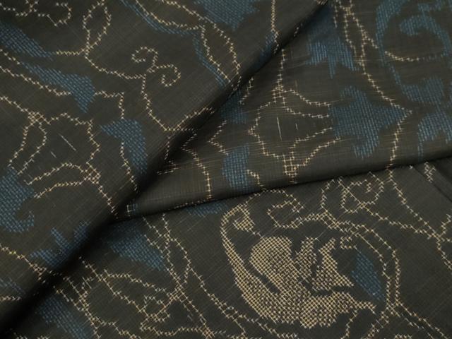 平和屋着物●本場大島紬　7マルキ　花唐草文　正絹　逸品　CAAU2847yc