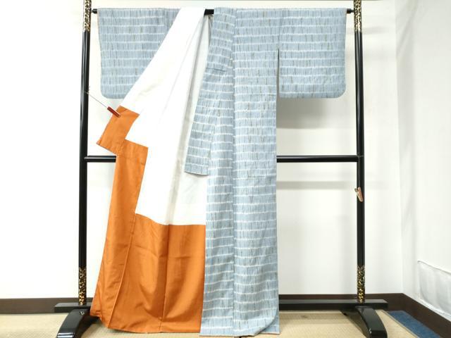 平和屋着物□極上 伝統工芸士 七代目 吉澤与市 紬 杢目