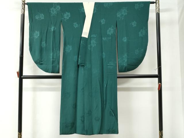 平和屋着物●振袖用長襦袢　袷　草花地紋　萌葱色　正絹　逸品　CAAU2900yc