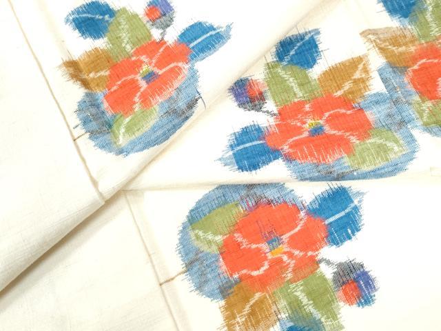 平和屋着物●上質な紬　椿　正絹　逸品　CAAU2910yc