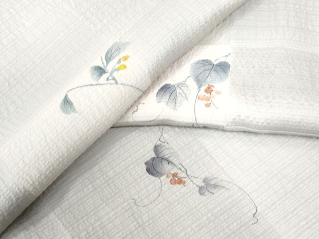 平和屋着物●上質な小紋　変わり市松蔦の葉文　正絹　逸品　CAAU2933yc