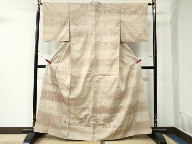 平和屋着物●訪問着　紬地　女郎花　正絹　逸品　CAAU2943yc