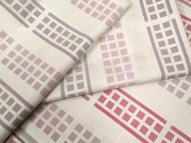 平和屋着物●上質な紬　作家物　幾何学文様　正絹　逸品　CAAU2954yc