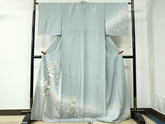 平和屋着物●訪問着　友禅　作家物　枝花文　暈し染め　正絹　逸品　CAAU2957yc