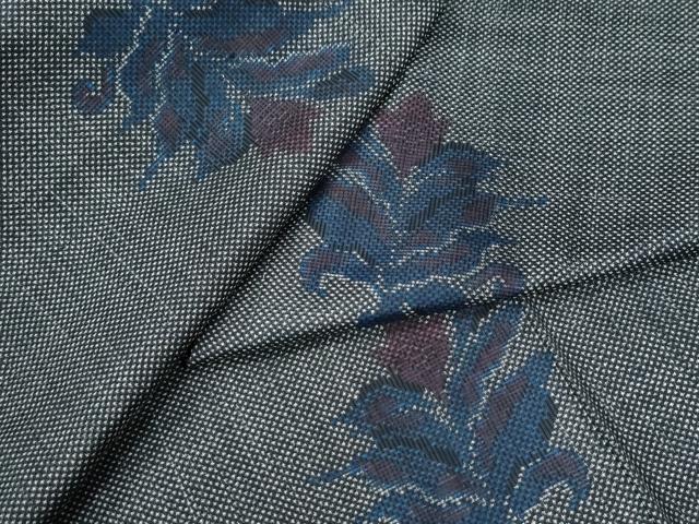 平和屋着物●本場大島紬　7マルキ　草花文　正絹　逸品　CAAU2994yc