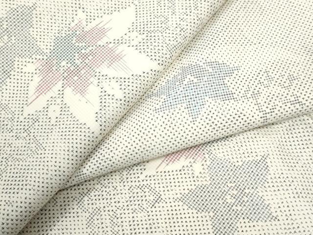 平和屋着物●本場大島紬　白大島　9マルキ　花唐草文　正絹　逸品　未使用　CAAU3006yc