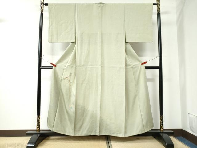 平和屋着物●訪問着　総刺繍　溢れ松葉枝花文　暈し染め　金銀彩　正絹　逸品　CAAU3022yc