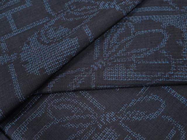 平和屋着物●本場大島紬　80亀甲　色紙雪輪結び紐文　正絹　逸品　CAAU3142yc