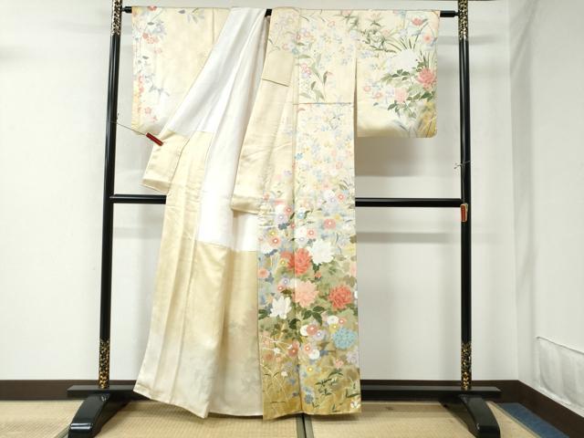 平和屋着物●訪問着　草花文　暈し染め　正絹　逸品　未使用　AAAW9098zg 平和屋着物○訪問着 草花文 暈し染め 正絹 逸品 未使用 AAAW9098zg