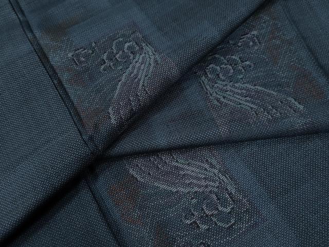 平和屋着物●本場大島紬　9マルキ　色紙吉祥文　正絹　逸品　未使用　CAAU3152yc