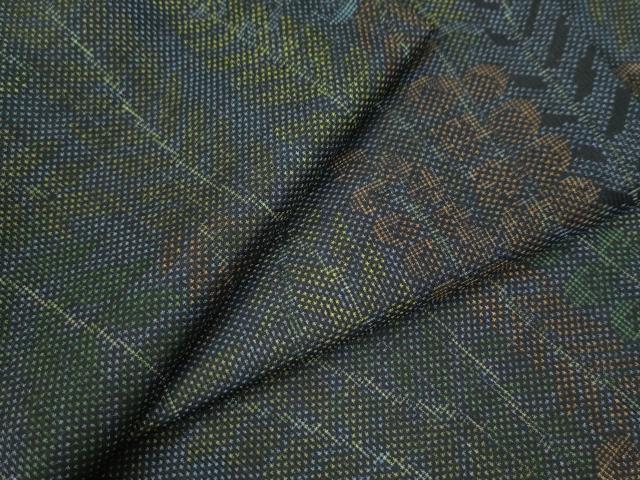 平和屋着物●本場大島紬　7マルキ　枝垂れ花文　正絹　逸品　CAAU3154yc