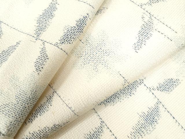 平和屋着物●本塩沢　草花文　正絹　逸品　CAAU3173yc