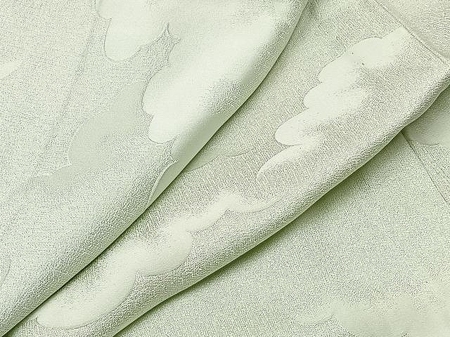 平和屋着物▽上質な色無地　単衣　雲地紋　柳鼠色　正絹　逸品　CAAU3790xi