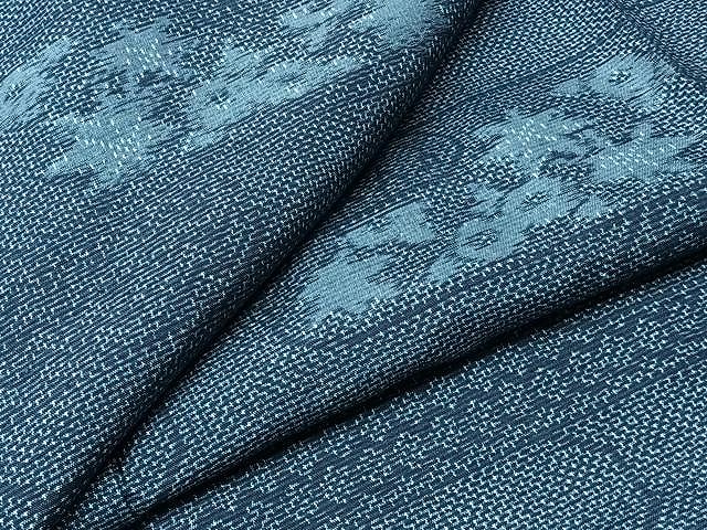 平和屋着物▽上質な紬　単衣　霞花文　正絹　逸品　CAAU3804xi