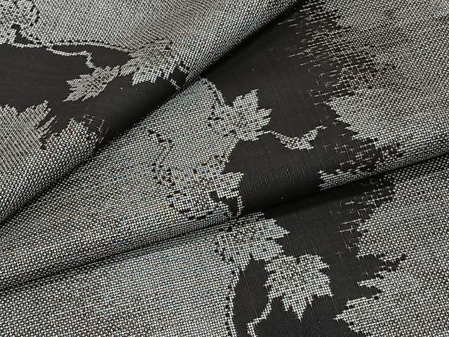 平和屋着物▽本場大島紬　単衣　９マルキ　蔦の葉間道　正絹　逸品　CAAU3809xi