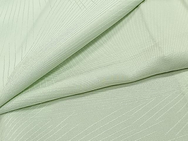 平和屋着物▽上質な色無地　単衣　松葉地紋　裏葉柳色　正絹　逸品　CAAU3812xi