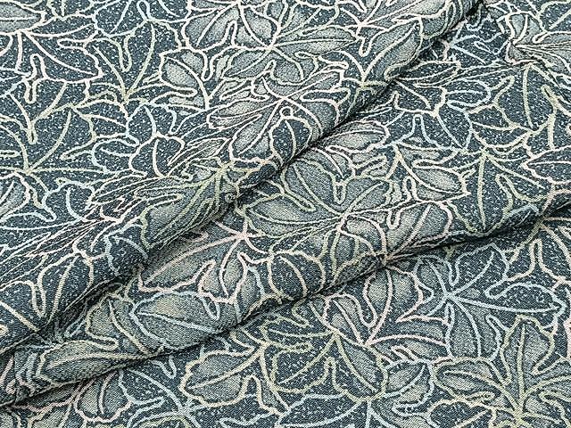 平和屋着物▽上質な小紋　単衣　葉尽くし　鬼しぼ縮緬　正絹　逸品　未使用　CAAU3832xi