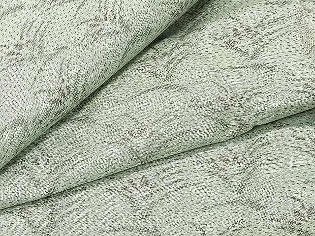 平和屋着物▽上質な紬　単衣　草花文　正絹　逸品　CAAU3839xi