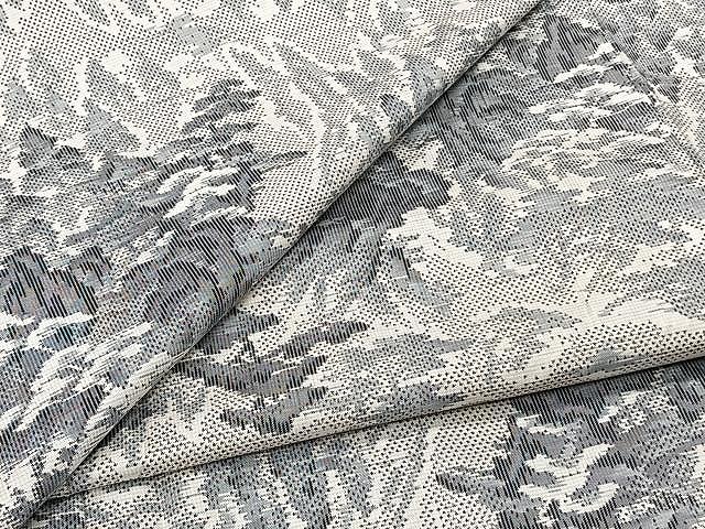 平和屋着物▽都喜ヱ門　本場大島紬　単衣　白大島　7マルキ　樹林文　総絣　藤絹織物謹製　正絹　逸品　CAAU3850xi