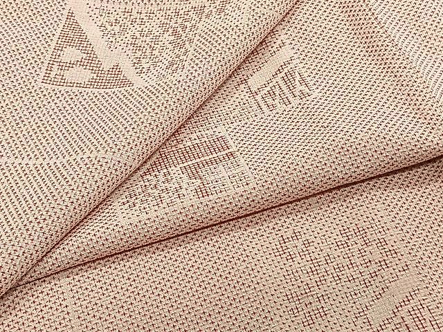 平和屋着物▽本塩沢　単衣　色紙吉祥文　正絹　逸品　CAAU3855xi