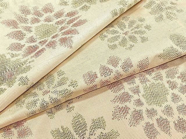 平和屋着物▽上質な紬　単衣　舞花文　正絹　逸品　CAAU3875xi