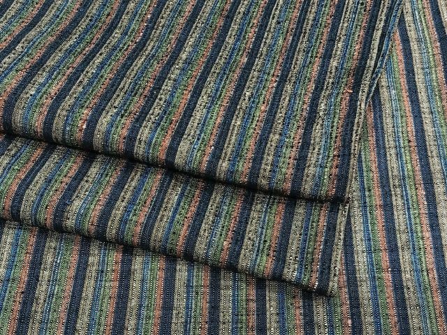 平和屋着物▽上質な紬　単衣　縞　正絹　逸品　CAAU3901xi