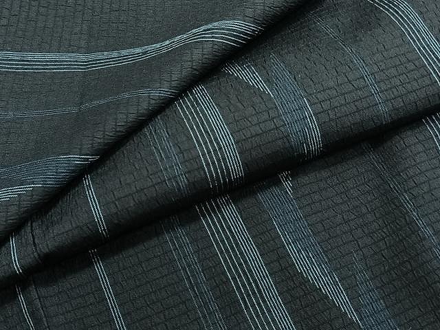 平和屋着物▽上質な紬　単衣　間道　正絹　逸品　CAAU3902xi