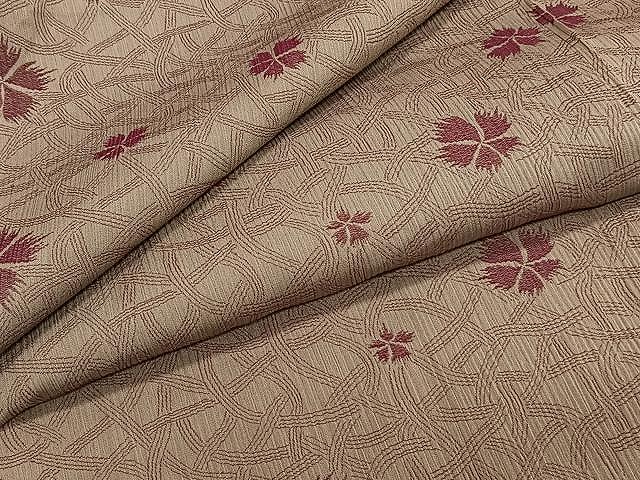 平和屋着物▽上質な小紋　単衣　草花文　正絹　逸品　CAAU3916xi