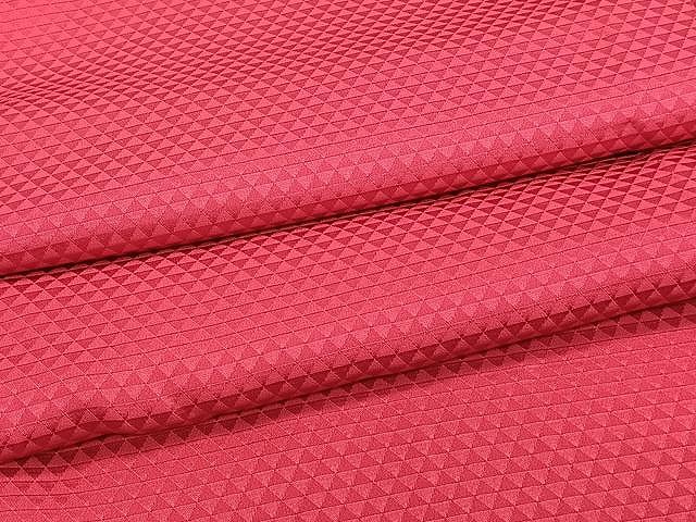 平和屋着物▽上質な色無地　単衣　鱗地紋　赤紅色　やまと誂製　正絹　逸品　未使用　CAAU3918xi