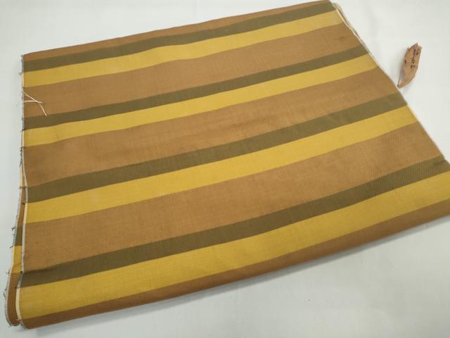 平和屋着物●本場黄八丈　平織　紬　反物　横段文　着尺　逸品　未使用　CAAU4922th