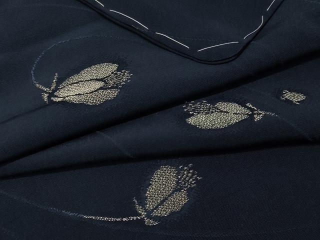 平和屋着物▽上質な小紋　単衣　草花文　銀糸　正絹　逸品　未使用　CAAU5376vp