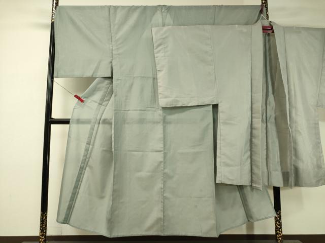 平和屋着物＊夏物　男性　色無地・長羽織セット　絽　着物：湊鼠色　羽織：銀鼠色　キングサイズ　洗える着物　CAAU5582vp