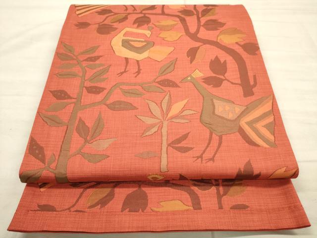 平和屋着物●名門木屋太　今河織物　六通柄袋帯　花鳥文　正絹　逸品　CAAU5649ak