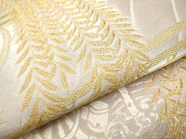 平和屋着物○西陣 川島織物 六通柄 本袋帯 水車 渡橋枝垂れ柳