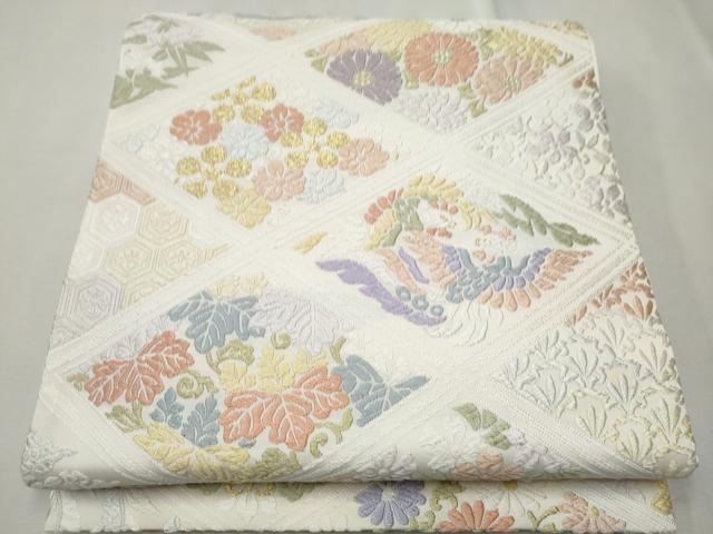 平和屋着物●六通柄袋帯　貝紫唐織　百吉祥文　金糸　正絹　逸品　CAAU9224hy