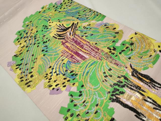 平和屋着物○龍村美術織物 全通柄 九寸名古屋帯 御軾天平唐花文錦 正絹