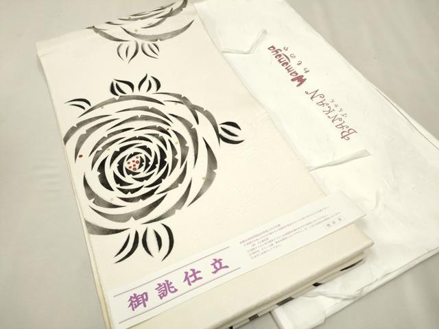 平和屋着物●極上　BANKANわものや 　太鼓柄袋帯　薔薇　金銀彩　たとう紙付き　正絹　逸品　CAAU9283hy
