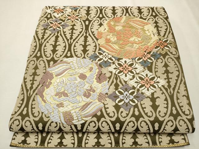 平和屋着物●両面　六通柄袋帯　唐織　吉兆有職　金糸　正絹　逸品　CAAU9302hy 平和屋着物○両面 六通柄袋帯 唐織 吉兆有職 金糸 正絹 逸品 CAAU9302hy