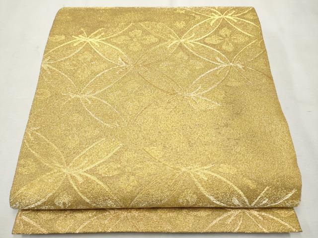 平和屋着物○両面 六通柄袋帯 七宝花文 金銀糸 正絹 逸品