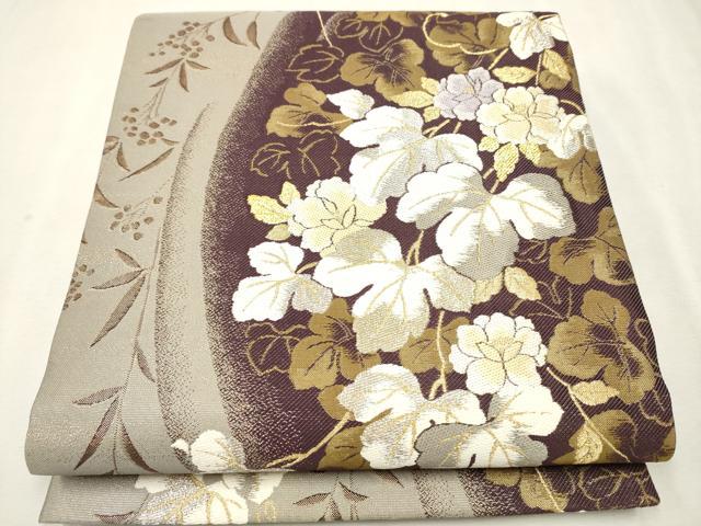 平和屋着物◎六通柄袋帯 亀甲飛鶴文 金銀糸 正絹 逸品