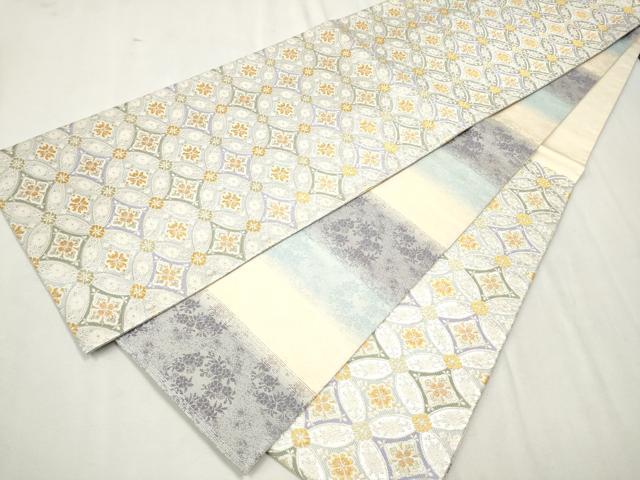平和屋着物●両面　六通柄袋帯　七宝華紋　金銀糸　正絹　逸品　CAAU9494hy